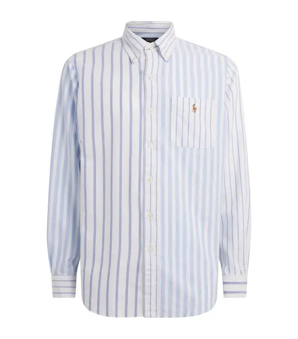 Polo Ralph Lauren Stripe Patchwork Oxford Shirt - Blue