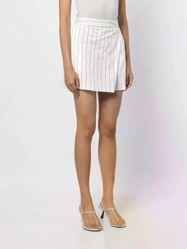 Palmer//harding Stripe-print Skirt-overlay Shorts