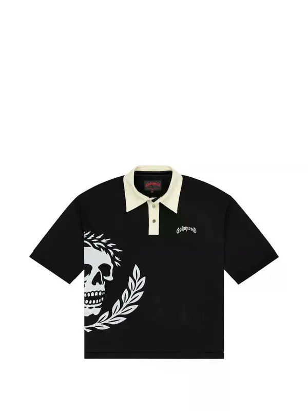 GODSPEED Victor Skull-print Polo Shirt - Black