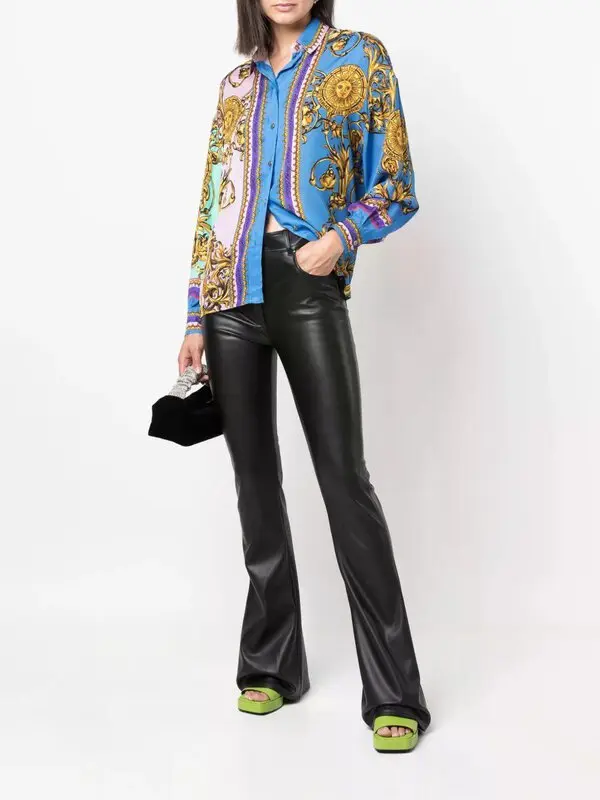Versace Baroque-print Shirt - Blue