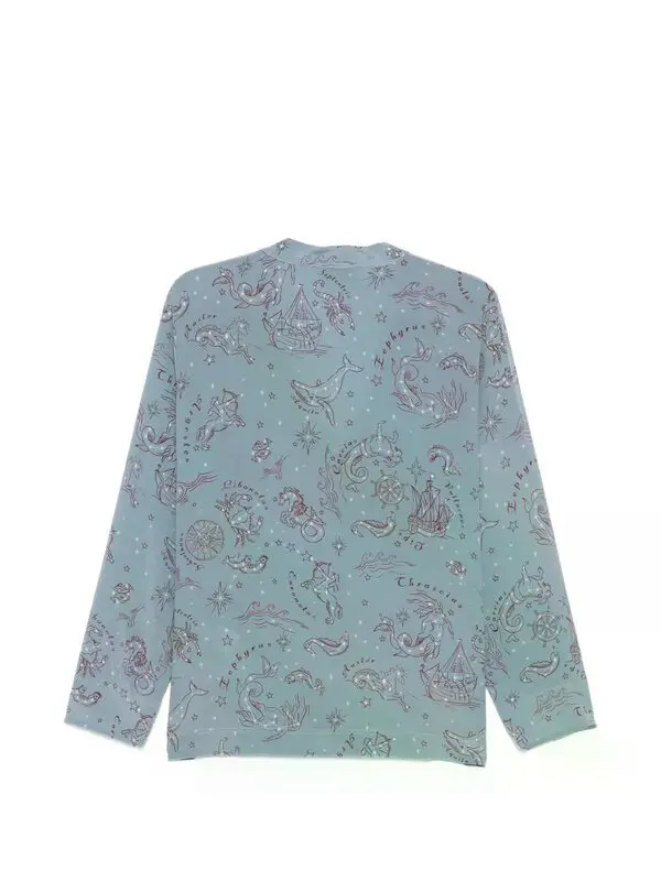 Momoni Astrological-print V-neck Blouse - Blue