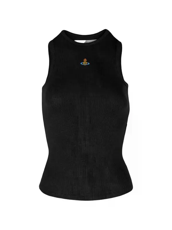 VIVIENNE WESTWOOD 90s Orb-embroidered Ribbed Tank Top