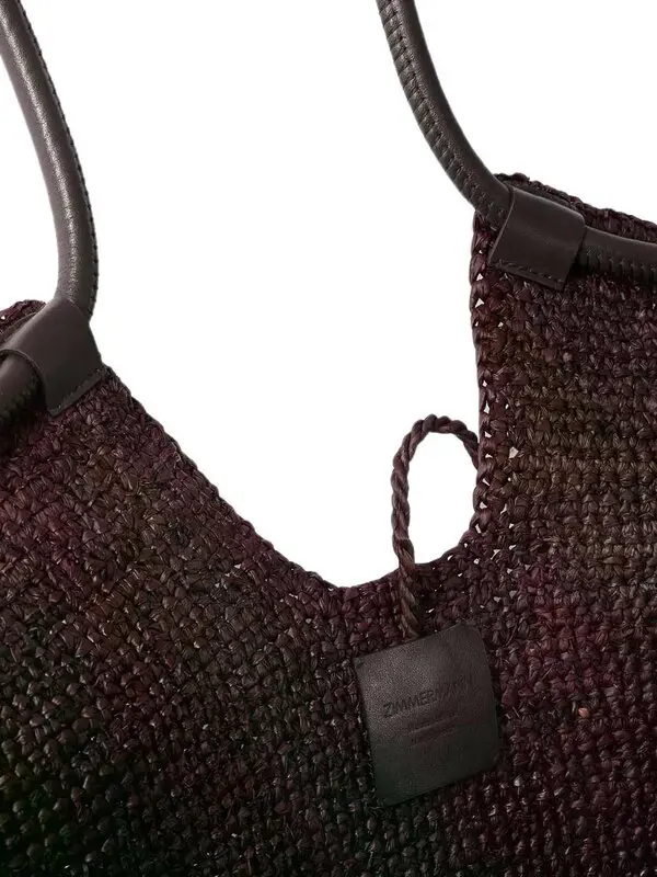 Zimmermann Ruffle-trimmed Woven Tote Bag - Brown