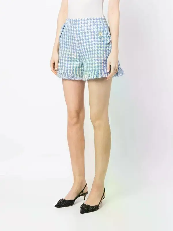 LEO LIN Tweed Fringed Shorts