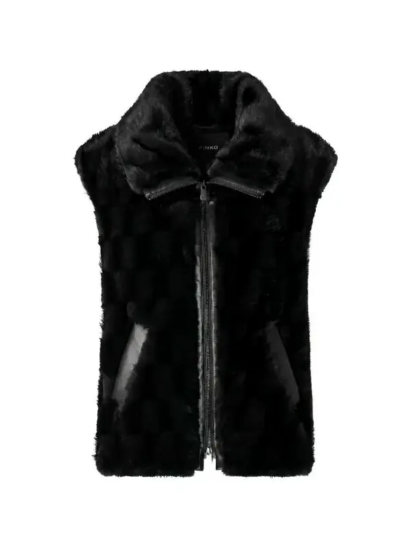 Pinko Glossinia Faux-fur Panelled Gilet - Black