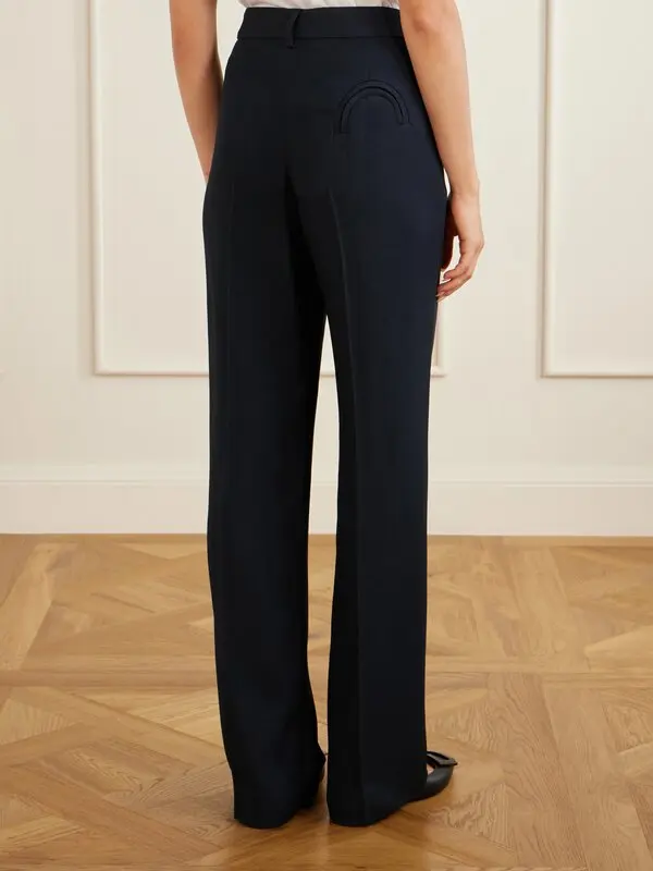 BLAZÉ MILANO Lundy Crepe Tailored Straight-leg Trousers