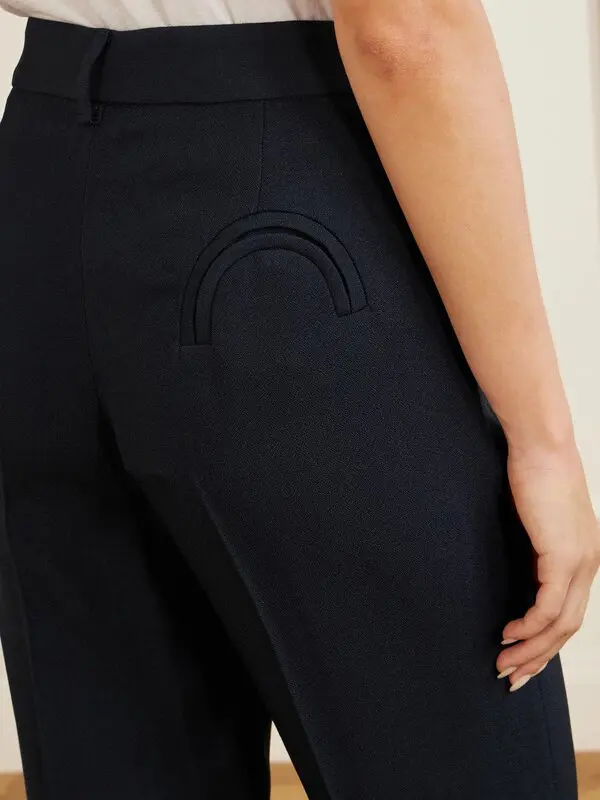 BLAZÉ MILANO Lundy Crepe Tailored Straight-leg Trousers