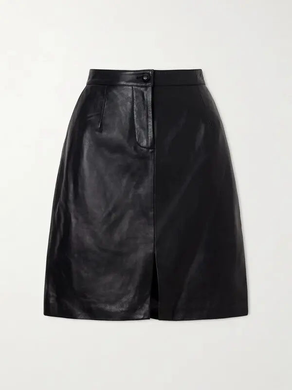 BLAZÉ MILANO Popeye Leather Midi Skirt - Black