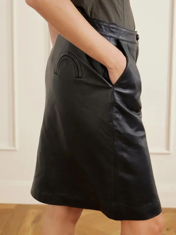 BLAZÉ MILANO Popeye Leather Midi Skirt