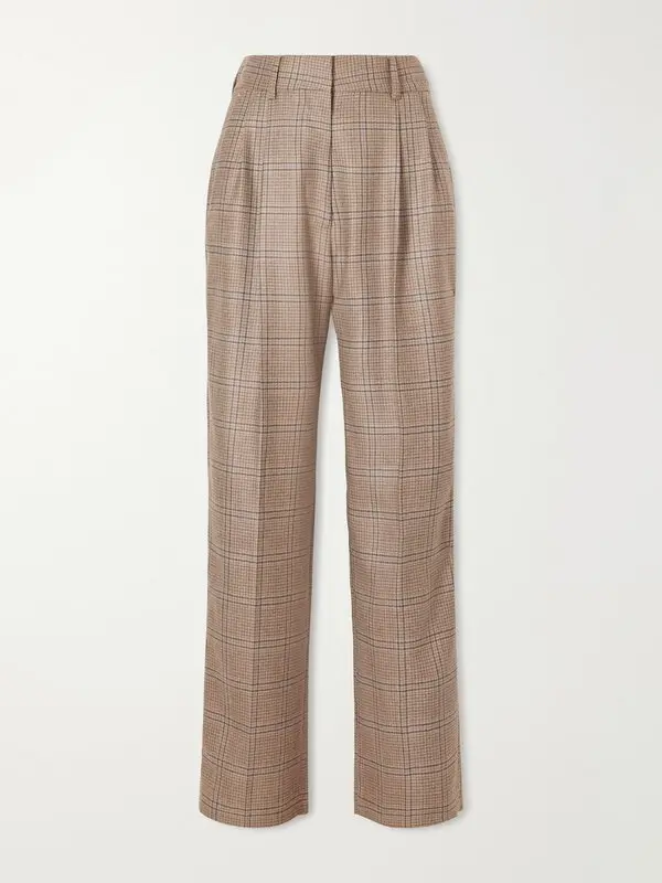 BLAZÉ MILANO Fox Checked Wool Pants - Neutrals