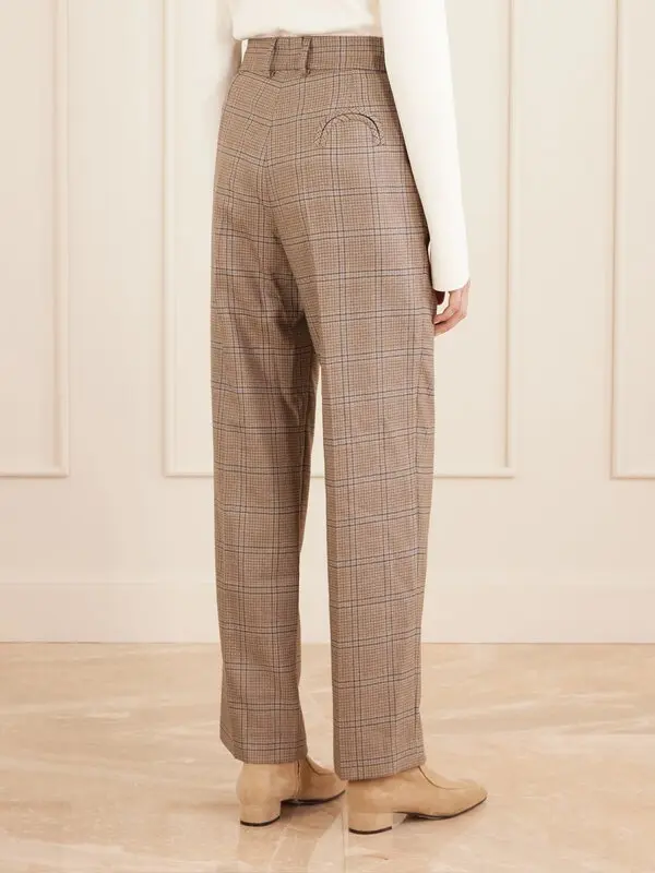 BLAZÉ MILANO Fox Checked Wool Pants