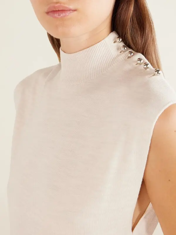 LANVIN Draped Wool-blend Turtleneck Midi Dress