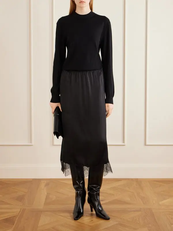 LANVIN Bow-detailed Wool-blend Cardigan