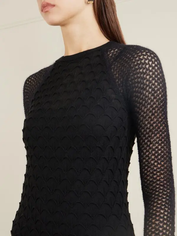 LANVIN Open-knit Wool Maxi Dress