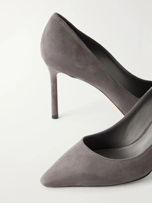 JIMMY CHOO Romy 85 Suede Pumps - Gray