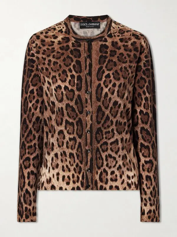 Dolce & Gabbana Leopard-print Wool-blend Cardigan - Animal Print