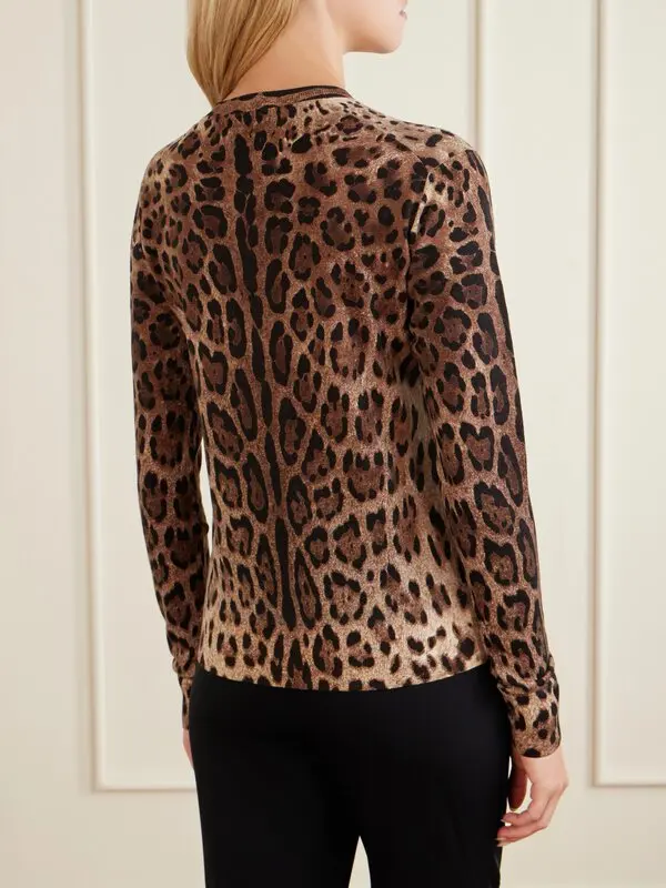 Dolce & Gabbana Leopard-print Wool-blend Cardigan