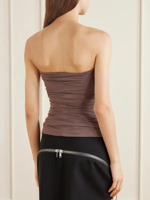 Rick Owens Alannah Strapless Cut-out Stretch-jersey Top