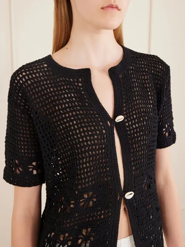 TERRY PUESTO Poolside Crocheted Organic-cotton Blouse