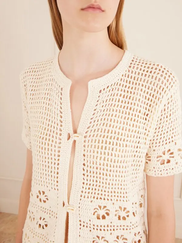TERRY PUESTO Poolside Crocheted Organic-cotton Blouse