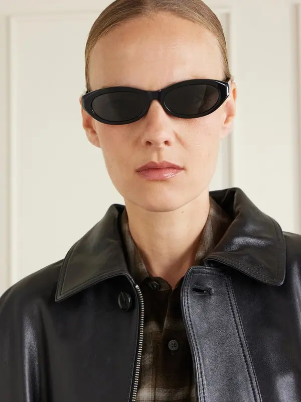 Celine Triomphe Mini Oval-frame Acetate Sunglasses