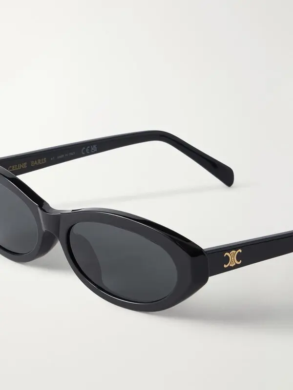 Celine Triomphe Mini Oval-frame Acetate Sunglasses