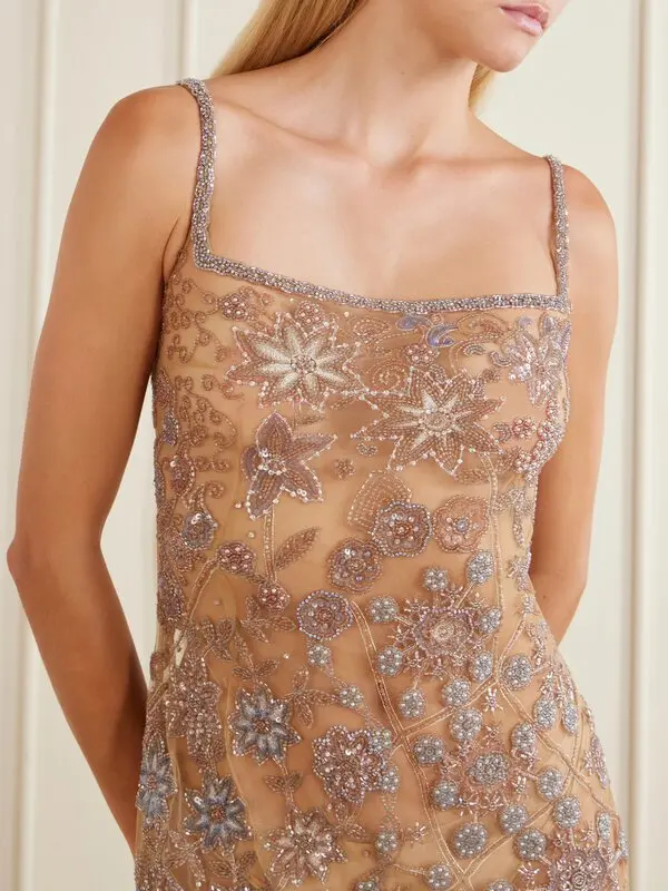 CLIO PEPPIATT Soléa Embellished Mesh Mini Dress
