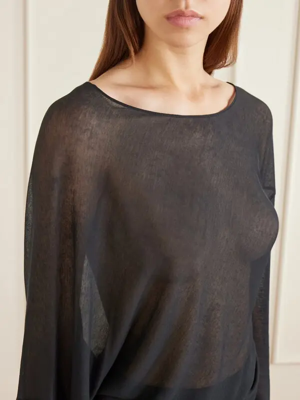 RUOHAN Cobia Asymmetric Gathered Cotton Gauze Blouse