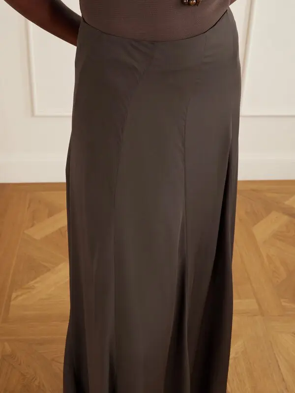 RUOHAN Aeris Pleated Silk-crepe Maxi Skirt