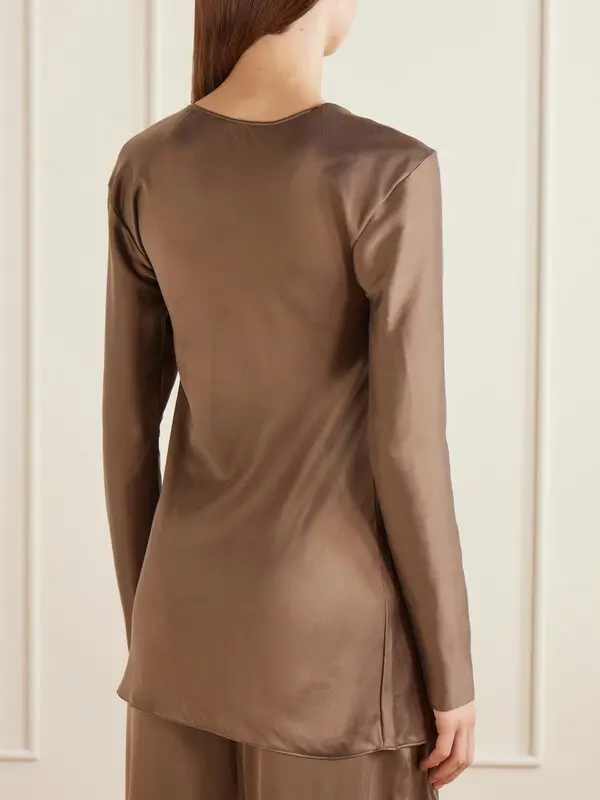 RUOHAN Syros Silk-blend Satin Blouse