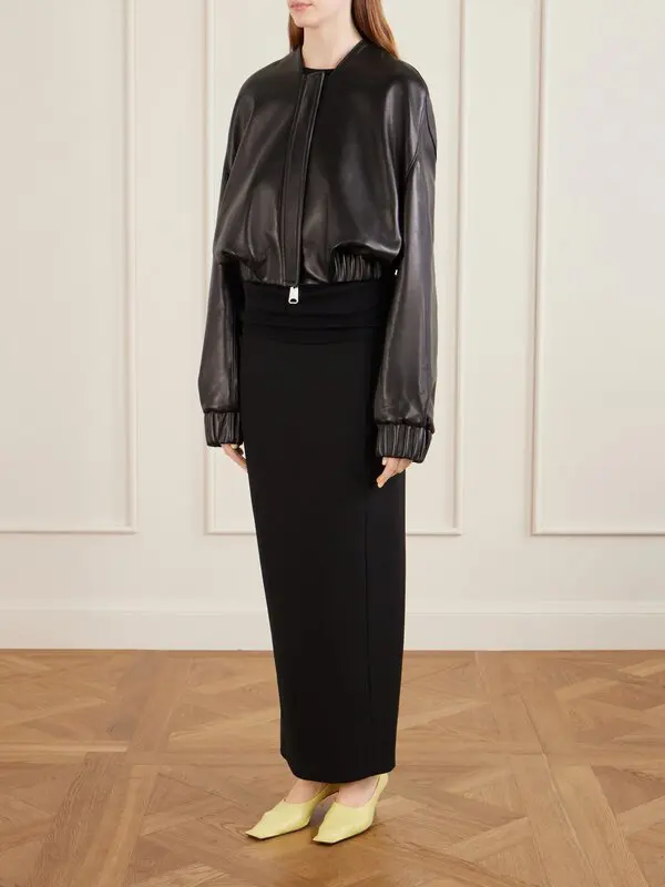 Khaite Cordan Cropped Leather Jacket