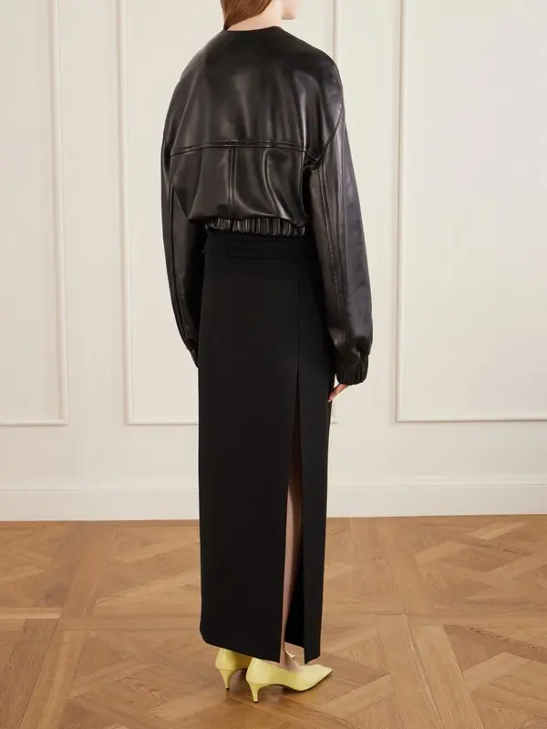 Khaite Cordan Cropped Leather Jacket