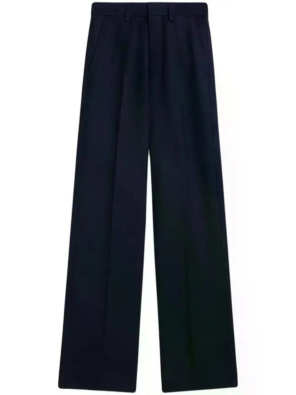 AMI Paris High Waist Wool Trousers - Blue