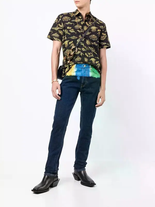 Versace Colour-block Slim-fit Jeans