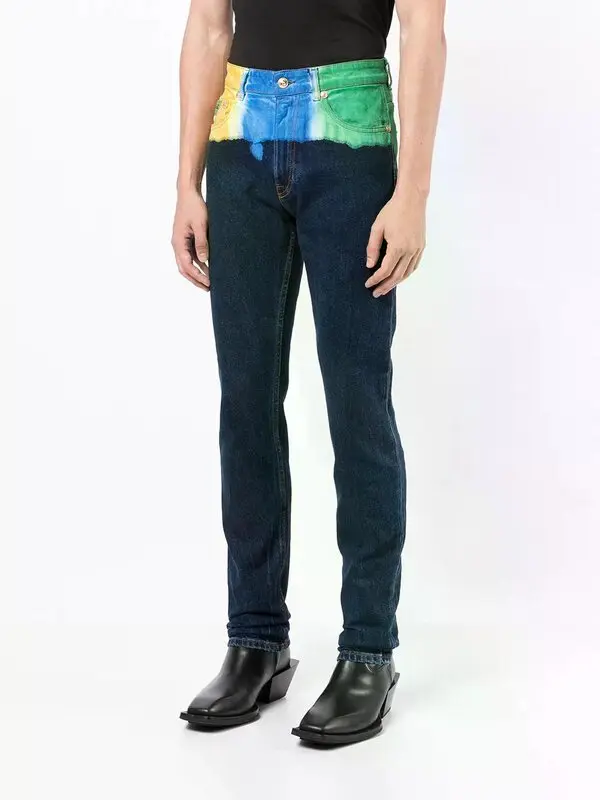 Versace Colour-block Slim-fit Jeans