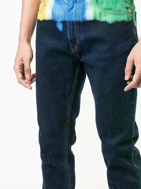 Versace Colour-block Slim-fit Jeans