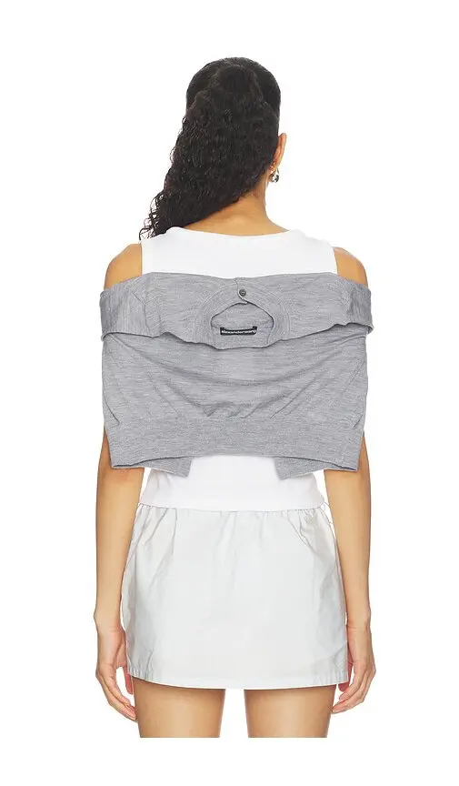 Alexander Wang Pre-styled Tank Top With Draped Cardigan - White