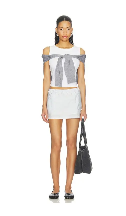 Alexander Wang Pre-styled Tank Top With Draped Cardigan - White
