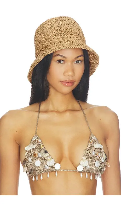 Gigi Pip Sal Straw Bucket Hat - Neutral