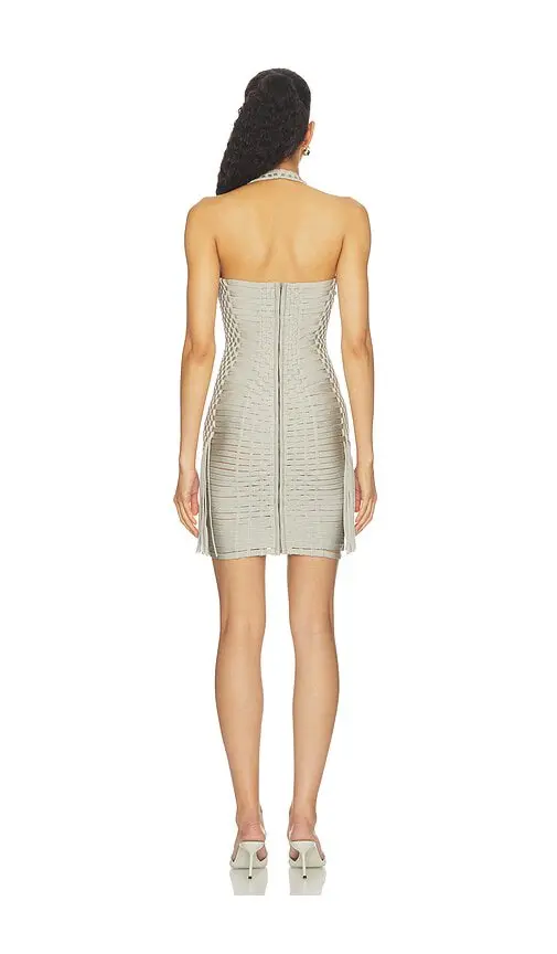 ISA BOULDER Woven Fringe Mini Dress
