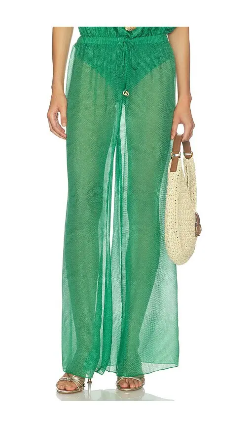 Hanne Bloch Square Silk Pants In . Also - Green
