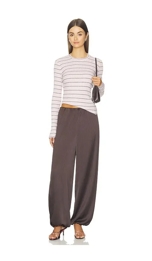 Vince Rib Stripe Long Sleeve Crew In . Also