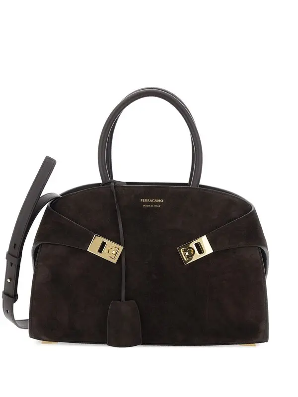 FERRAGAMO Hug Small Leather Handbag - Brown
