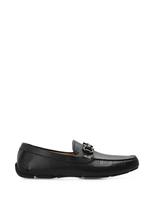 FERRAGAMO Leather Driver Shoes - Black