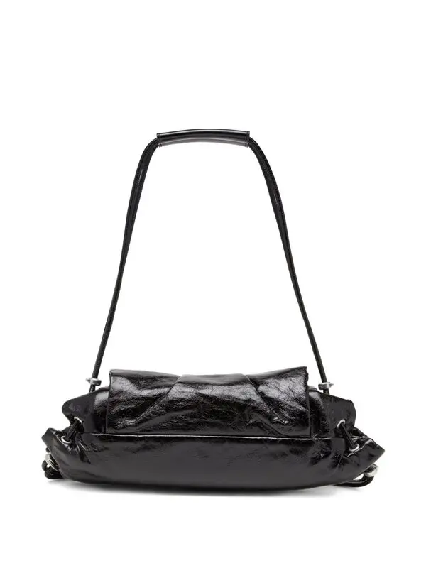 DIESEL® Scrunch Leather Shoulder Bag - Black