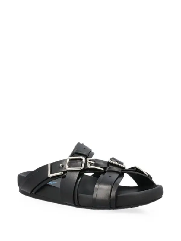Loewe Fussbett Leather Sandals - Black