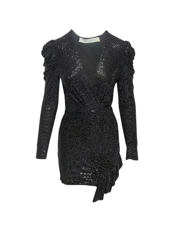 IRO PARIS Sequinned Ruched Dress - Black