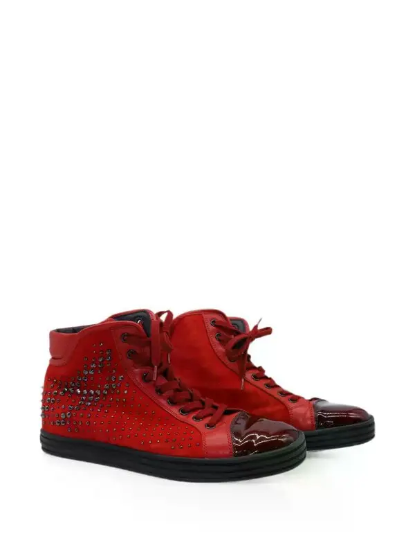Hogan Rebel Studded High-top Sneakers - Red