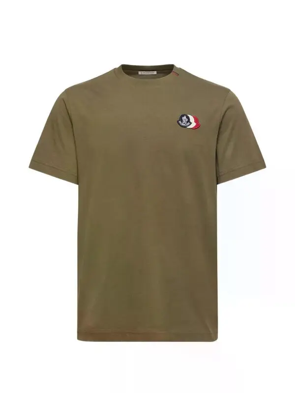 Moncler Logo-patch Crew-neck T-shirt - Green