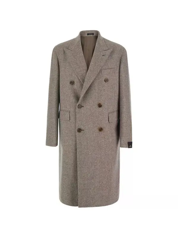 Tagliatore Herringbone-pattern Double-breasted Coat
